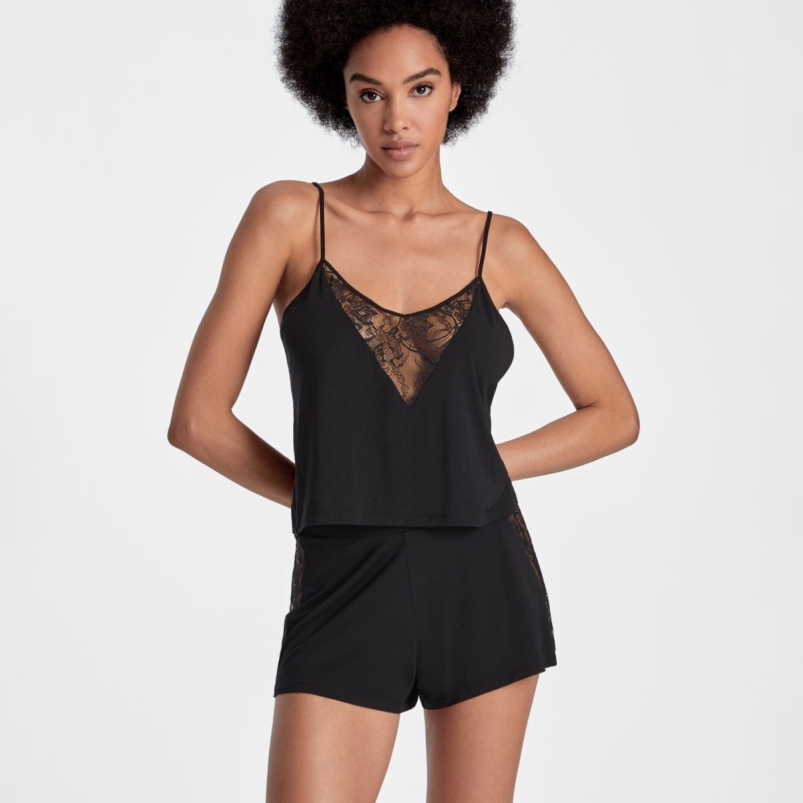 Aubade Top Fines Bretelles Lazy Days Noir Effetdesoi